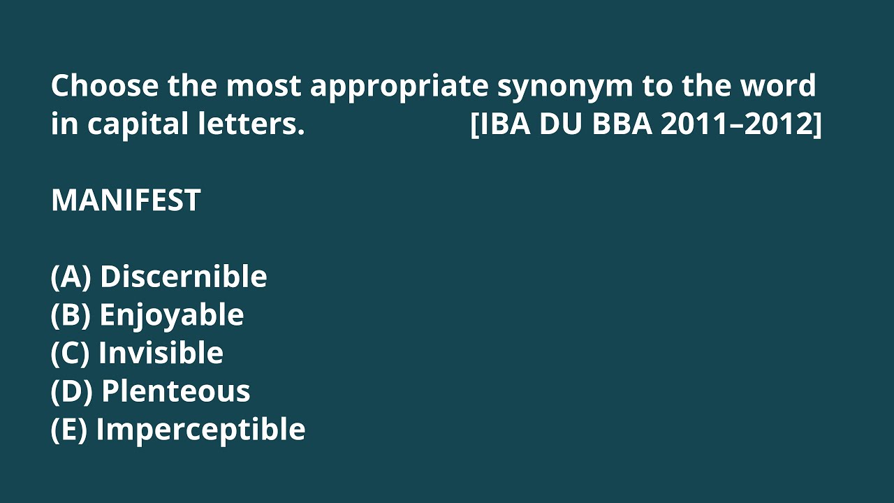 Synonym of Manifest | IBA DU BBA 2011–2012 - YouTube