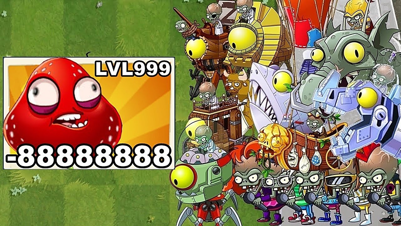 Strawburst Level 99999 Vs ALL ZOMBOSS in Plants vs Zombies 2 - YouTube