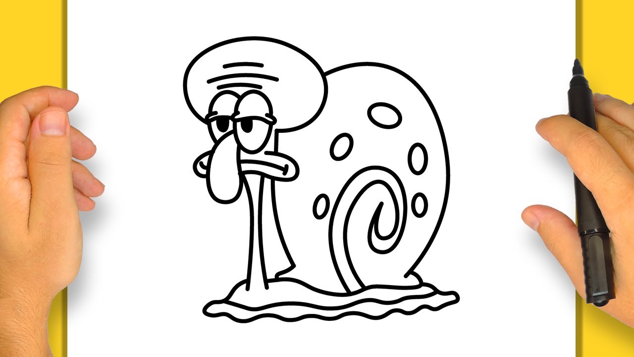 Cómo dibujar a Calamardo como Gary | Paso a Paso Simple y Fácil - YouTube