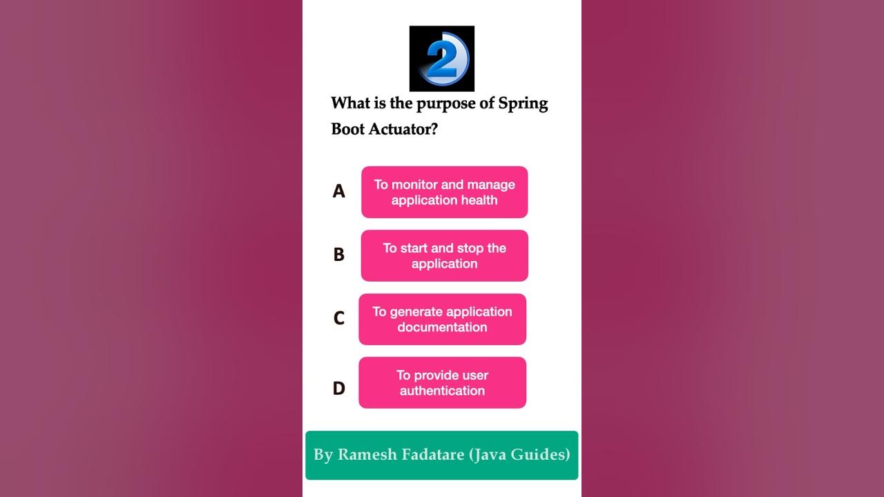 Spring Boot Quiz 20 - What is the use of Spring Boot Actuator? #springboot #quiztime # ...