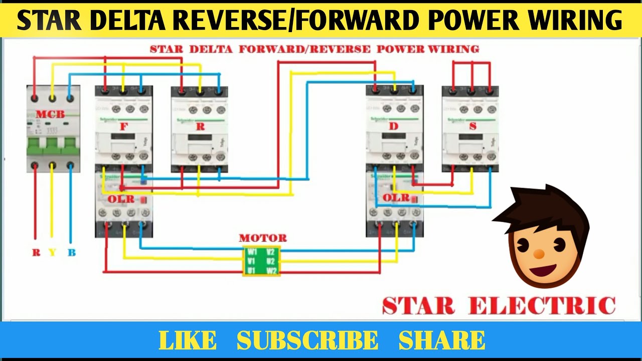 STAR DELTA FORWARD REVERSE POWER WIRING / STAR DELTA REVERSE FORWARD ...