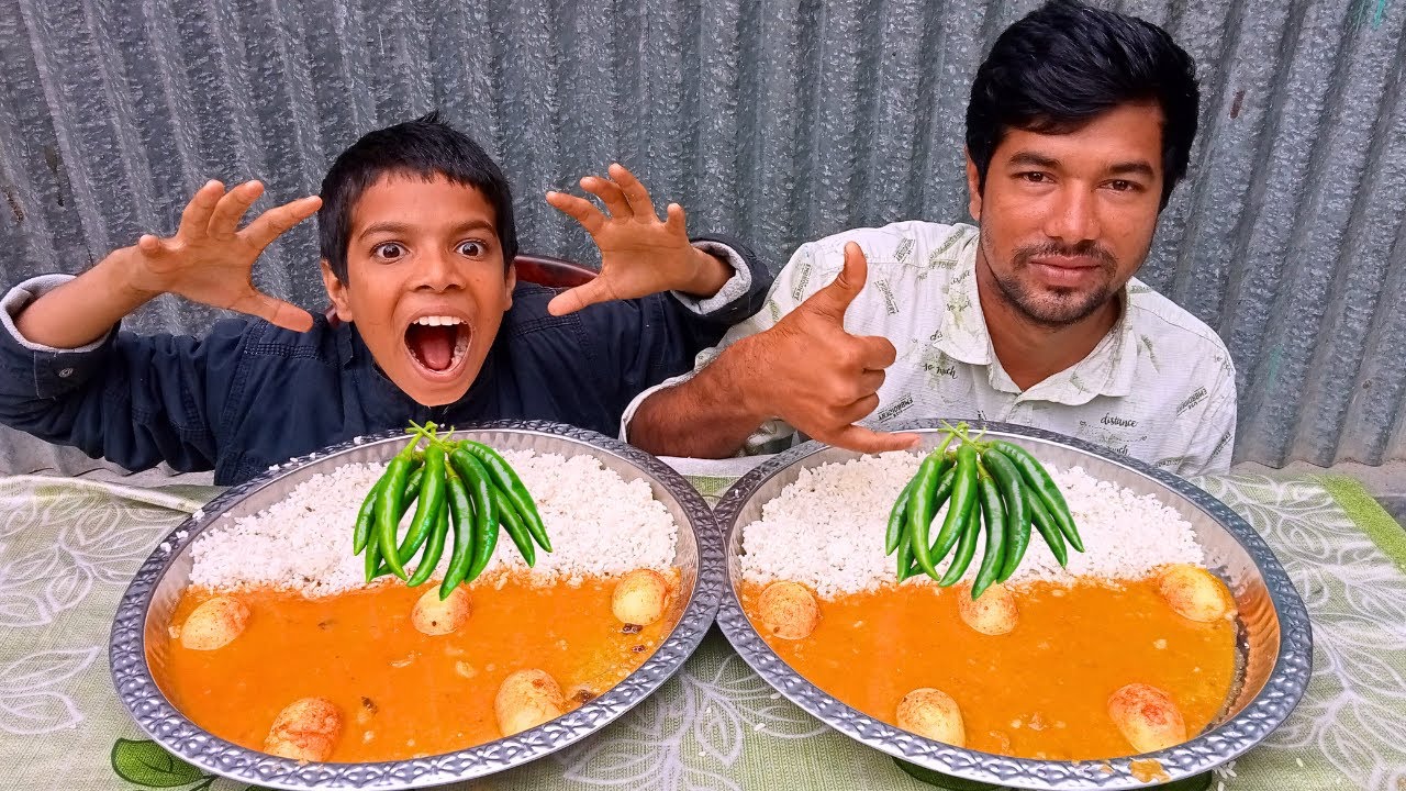 Egg Curry Eating || Spicy Egg Curry with Rice Eating Challenge ...