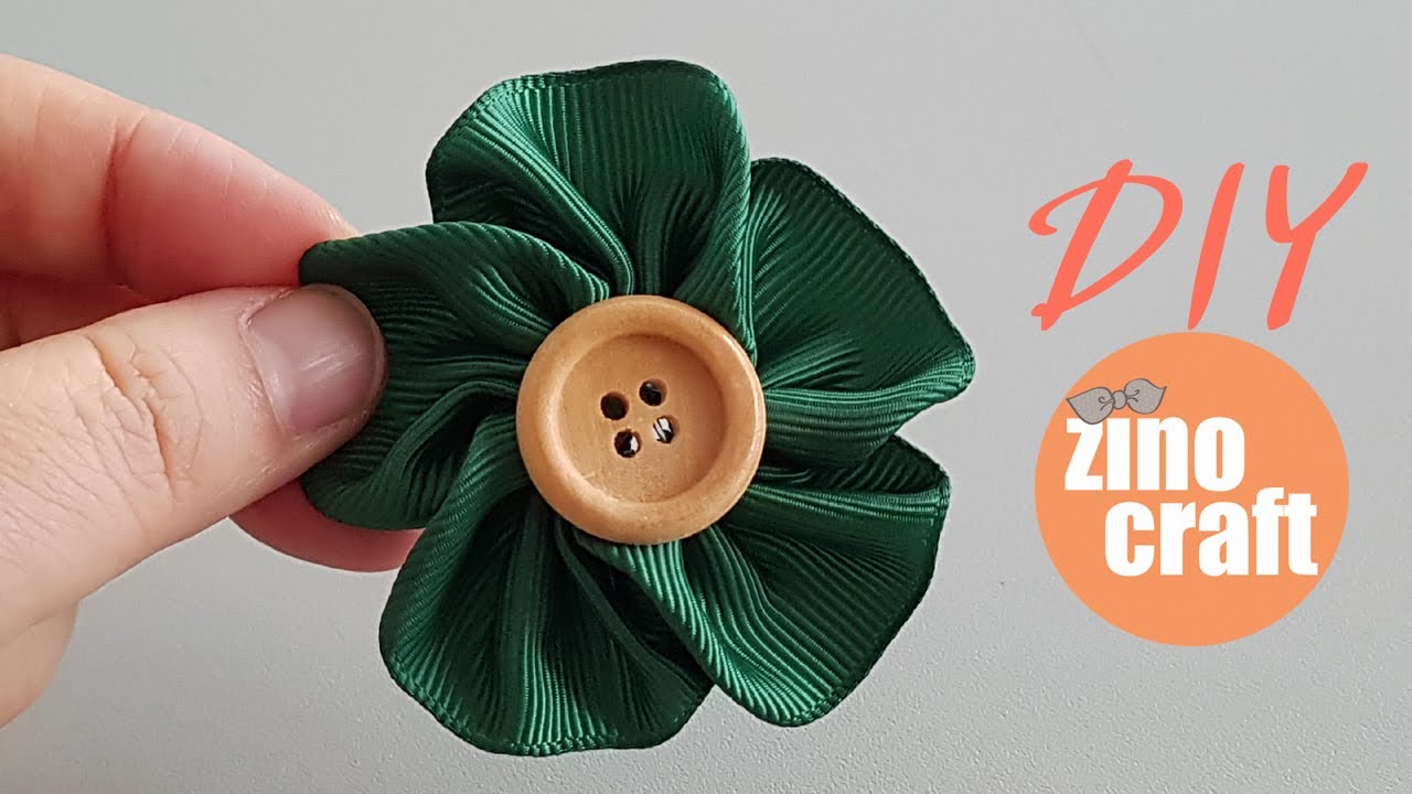 How to make ribbon flower/Ribbon easy making Tutorial/Ribbon flower ...