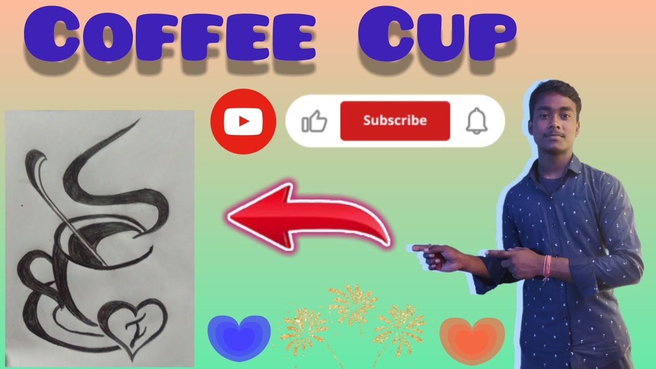 coffee cup easy drawing tutorial ।। How to draw a Coffee cup Sketch ...