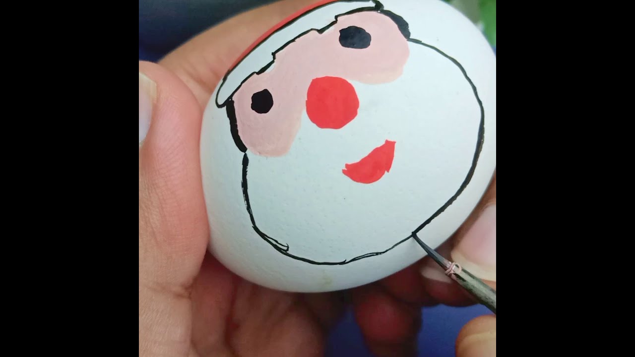 Painting Santa Claus On An Egg | Eggs4Art | Eggs Decoration - YouTube