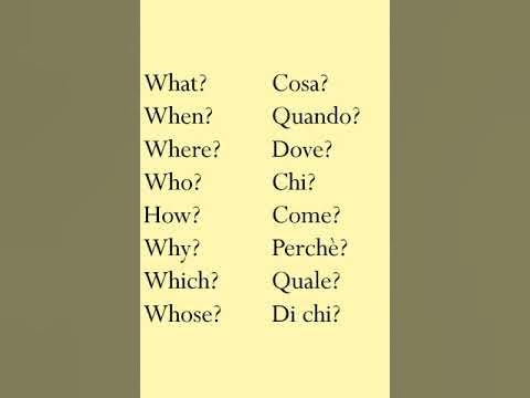 Learn question words in Italian - YouTube
