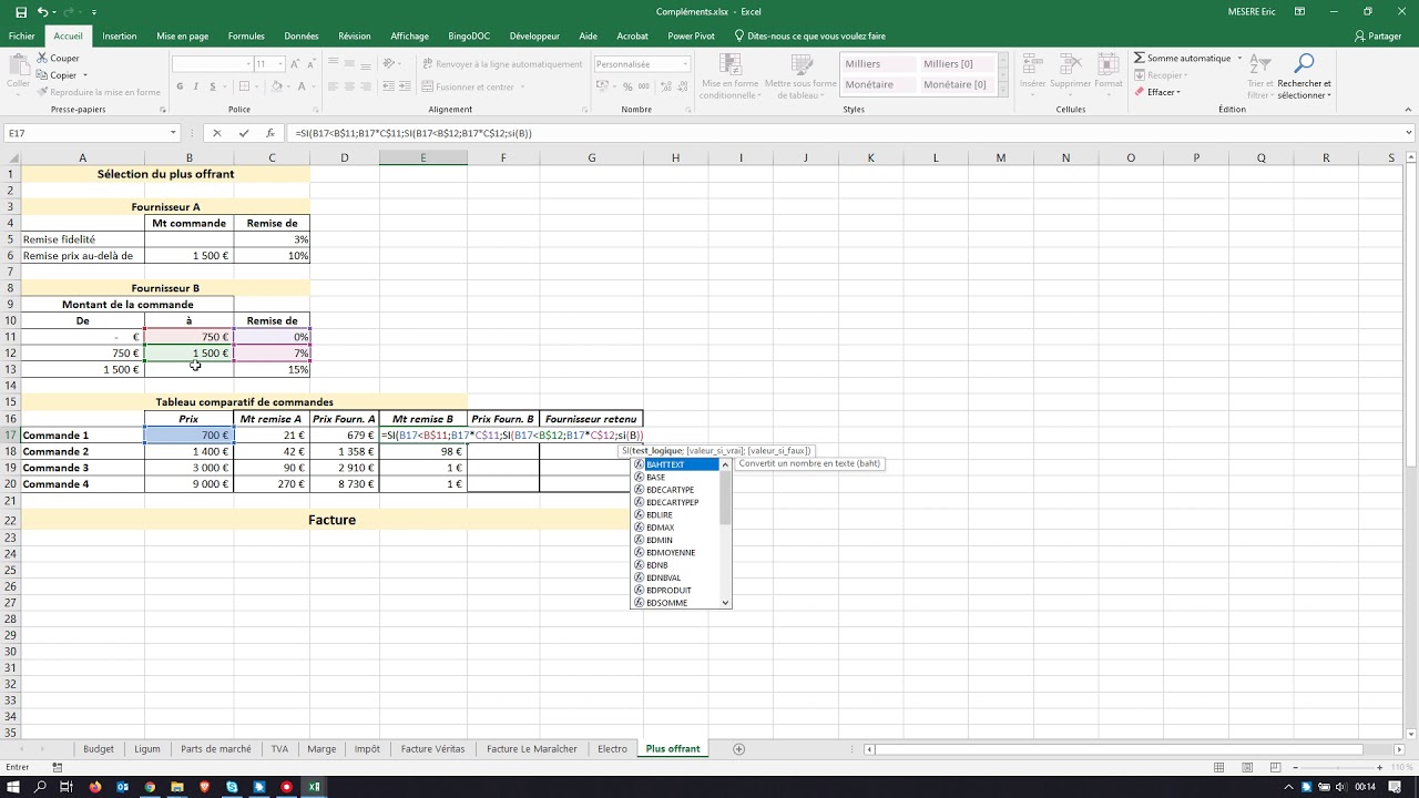 TD7 - Correction K - Sélection du plus offrant - YouTube
