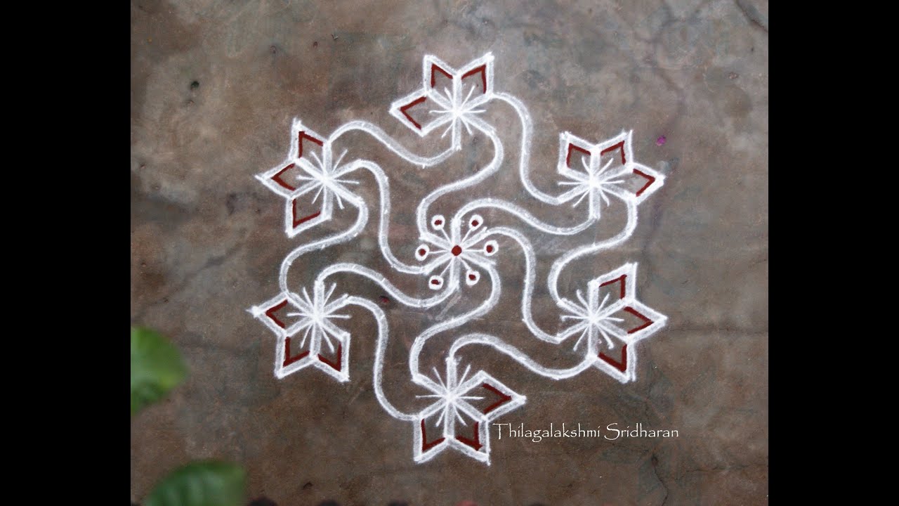 SIMPLE DOTTED KOLAM FOR BEGINNERS - YouTube