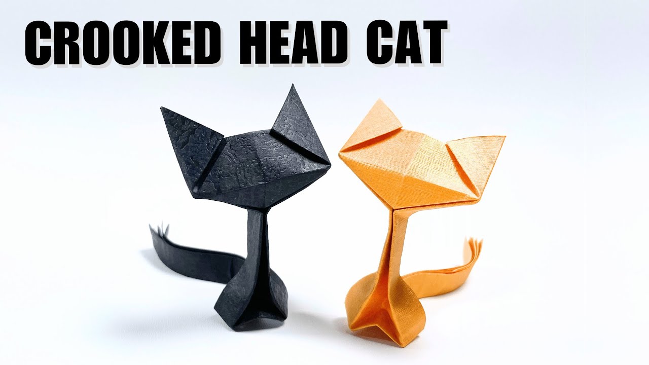 Origami Kitten 🐱 | How to make origami crooked head cat - YouTube