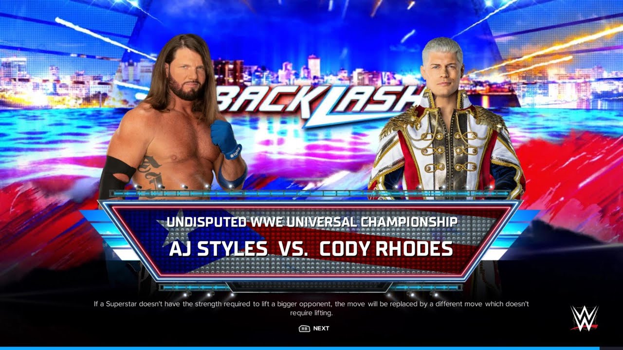 AJ Styles VS Cody Rhodes - UNDISPUTED WWE UNIVERSAL CHAMPIONSHIP - WWE ...