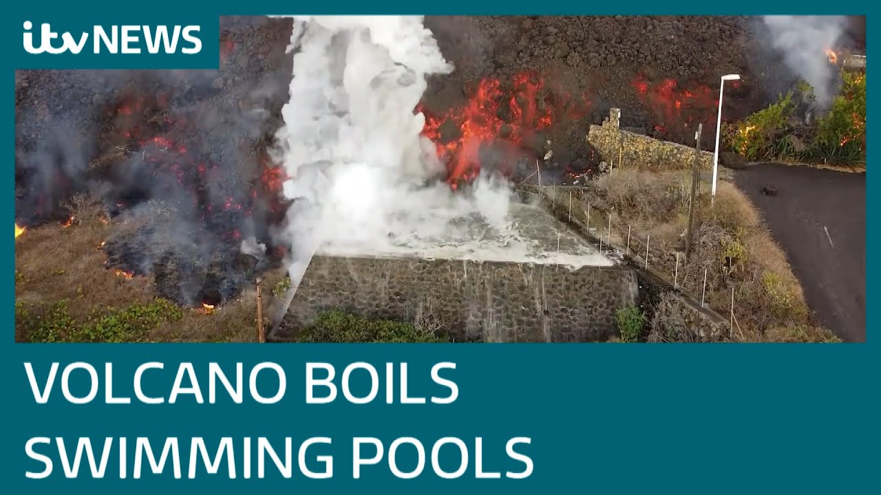 La Palma volcano: Swimming pools bubble up as lava spreads through ...