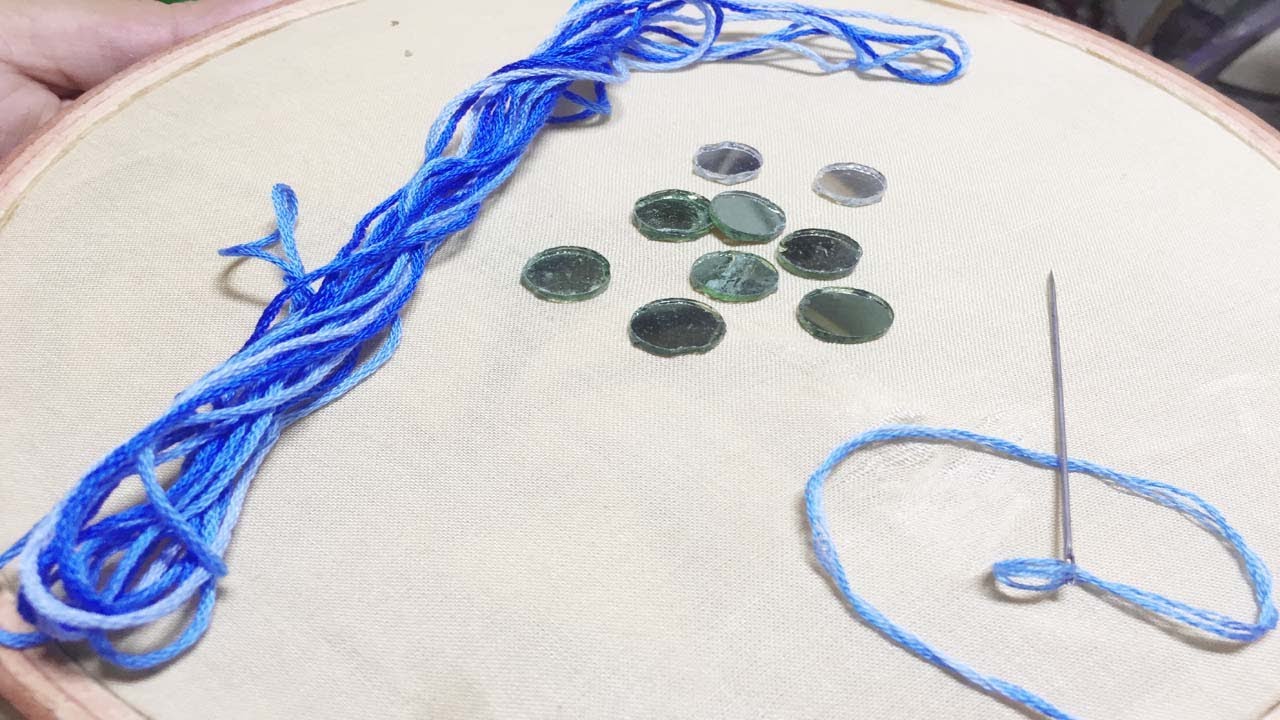 Mirror work embroidery. Mirror work designs/ mirror embroidery - YouTube