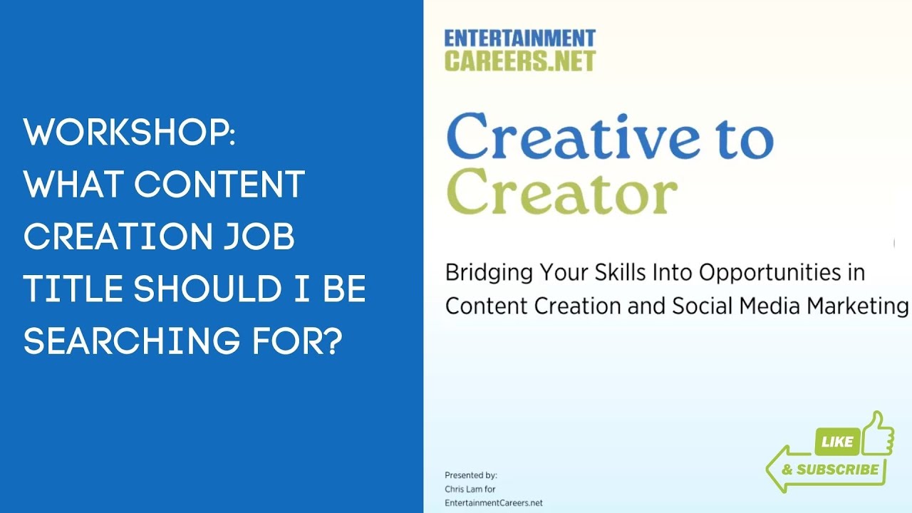 What content creation job title should I be searching for? - YouTube