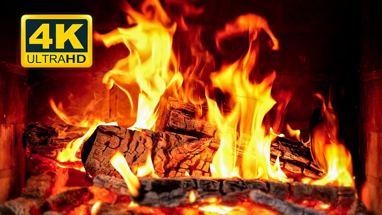 🔥 FIREPLACE Ultra HD 4K. Fireplace with Crackling Fire Sounds ...