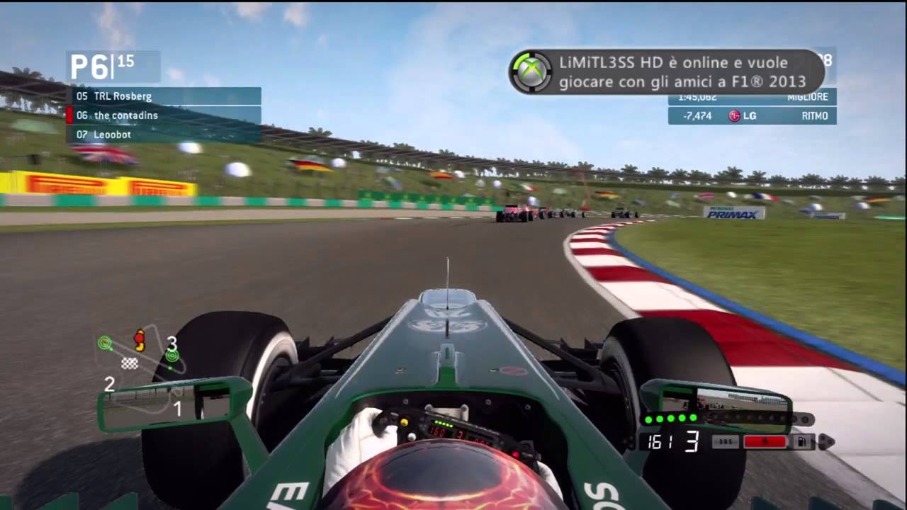 F1 2013 AOR XBOX 360 F1 S8 Malaysia Qualify+first 4 laps - YouTube