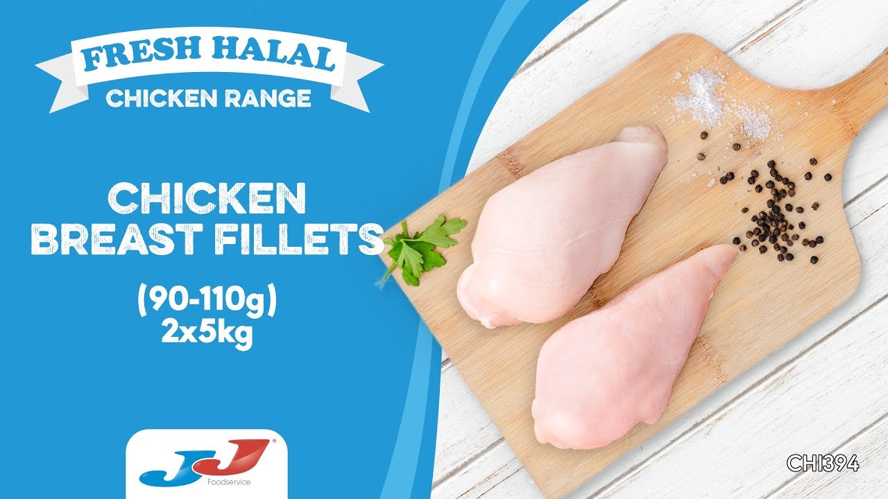 JJ Fresh Halal Chicken Breast Fillets(Calibrated) (90g-110g) 2x5kg ...
