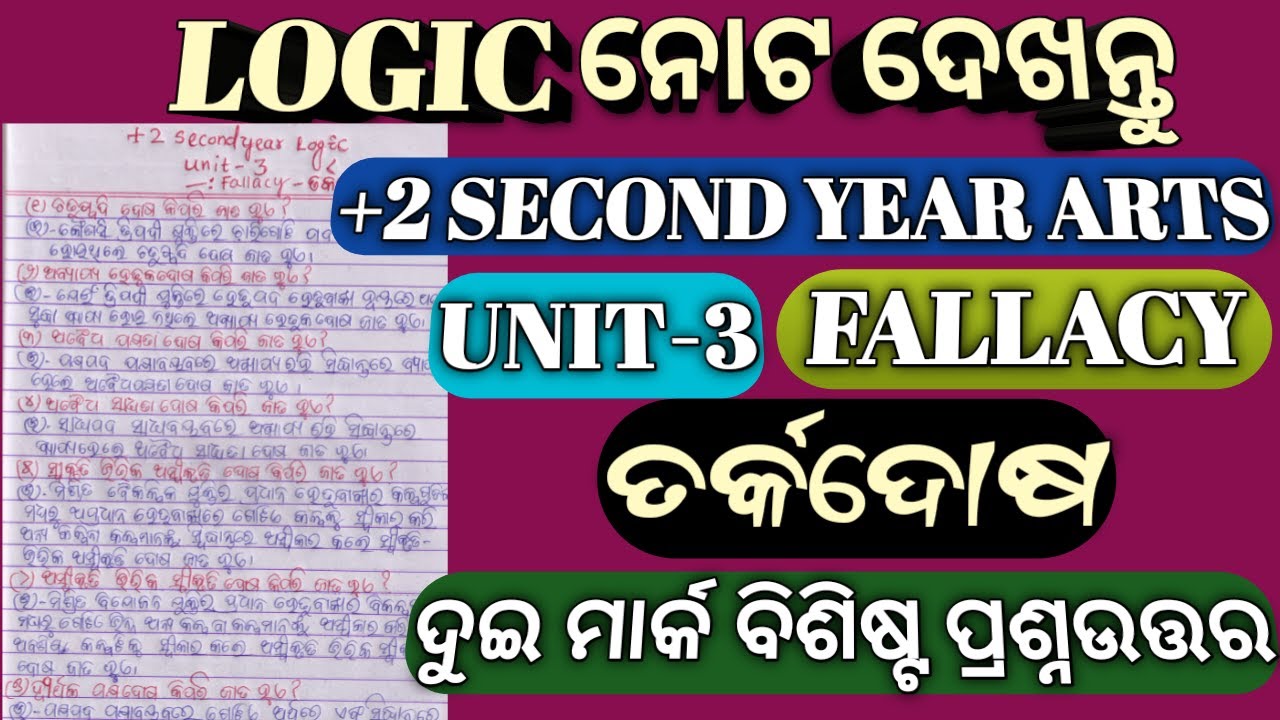 logic unit-3 class 12|fallacy|chse learning hoop|logic fallacy ...