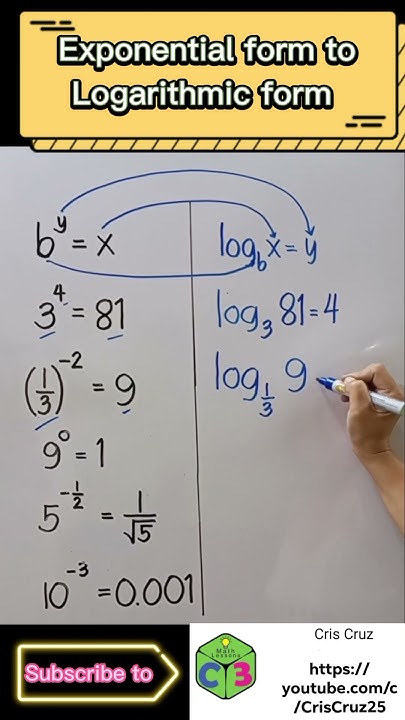 Exponential form to Logarithmic form 🤯 #shorts #maths #logarithm #fyp ...