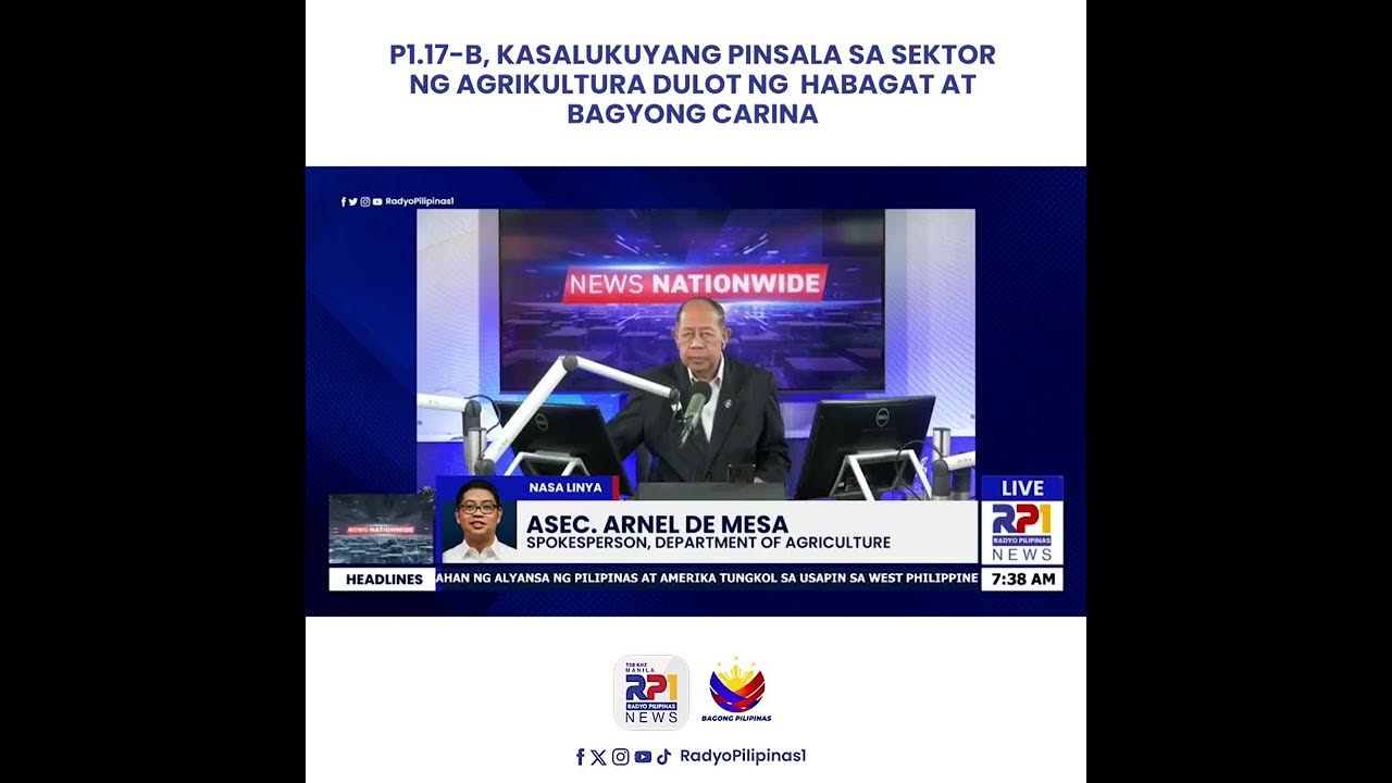 P1.17-B pinsala sa sektor ng agrikultura, naitala bunsod ng pananalasa ng Bagyong Carina at ...