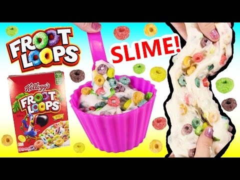 DIY Froot Loops SLIME! Make Your Own Squishy Cereal & Milk Crunchy ...