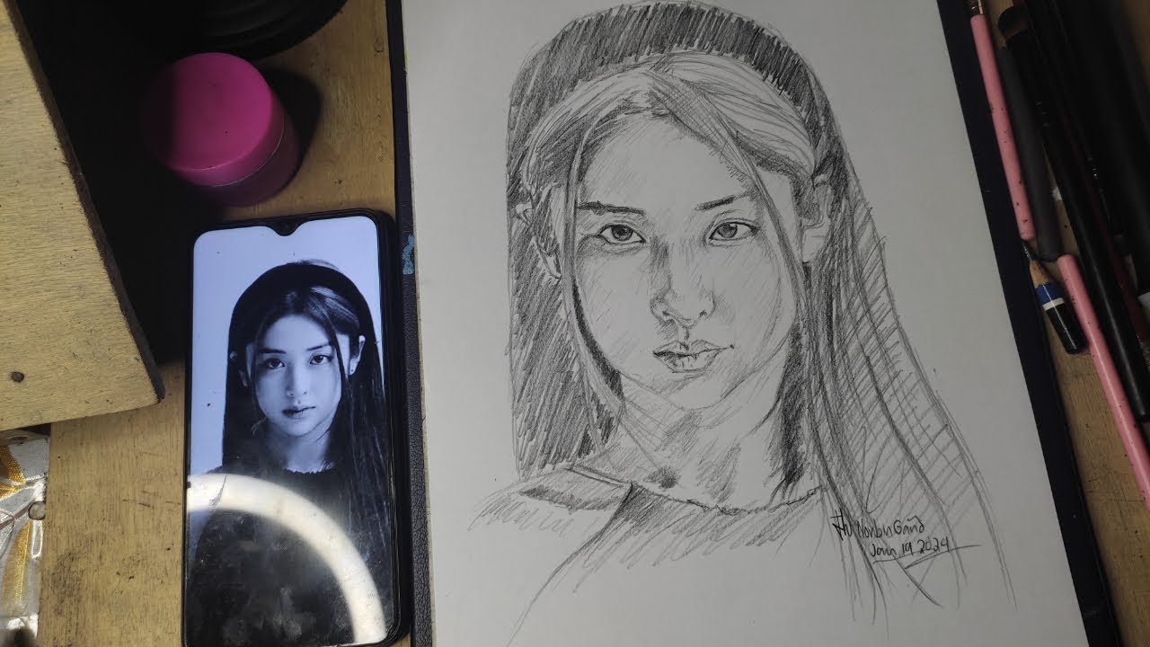 Sketch Yunjin Freehand Drawing - YouTube