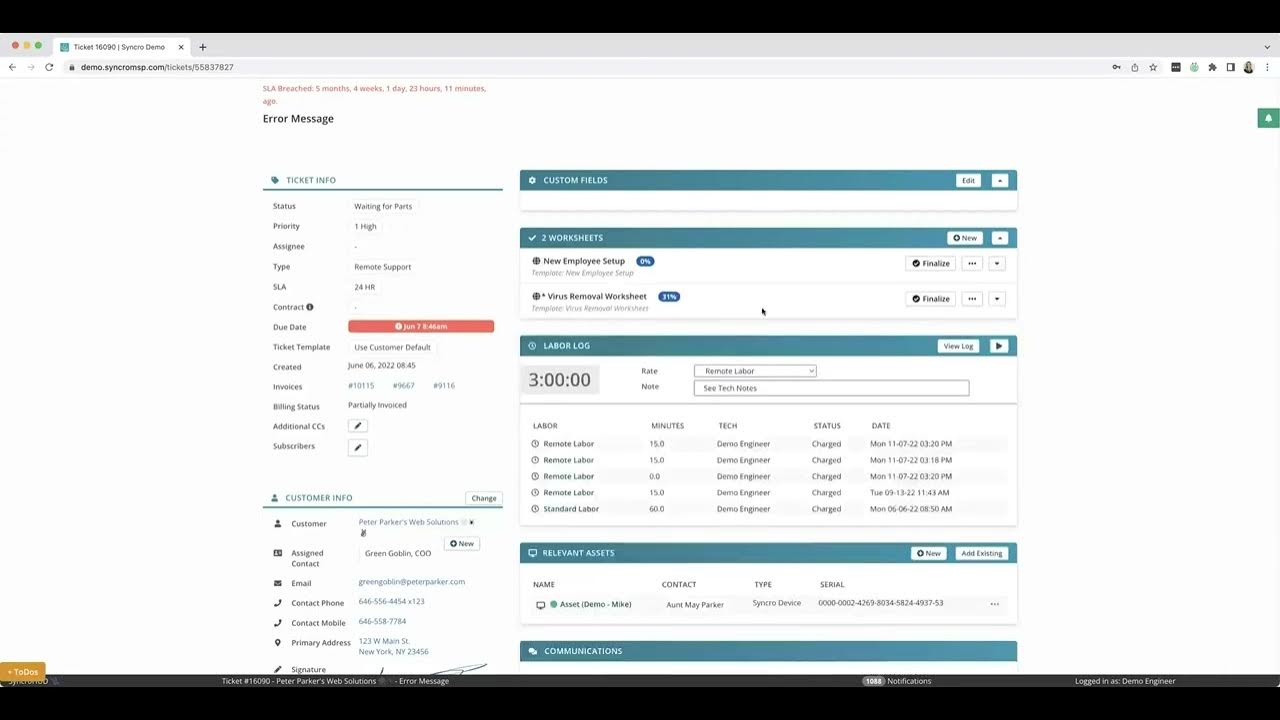 Ticketing in Syncro - YouTube