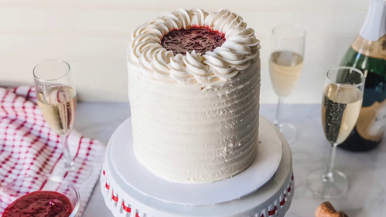 Raspberry Champagne Cake - YouTube