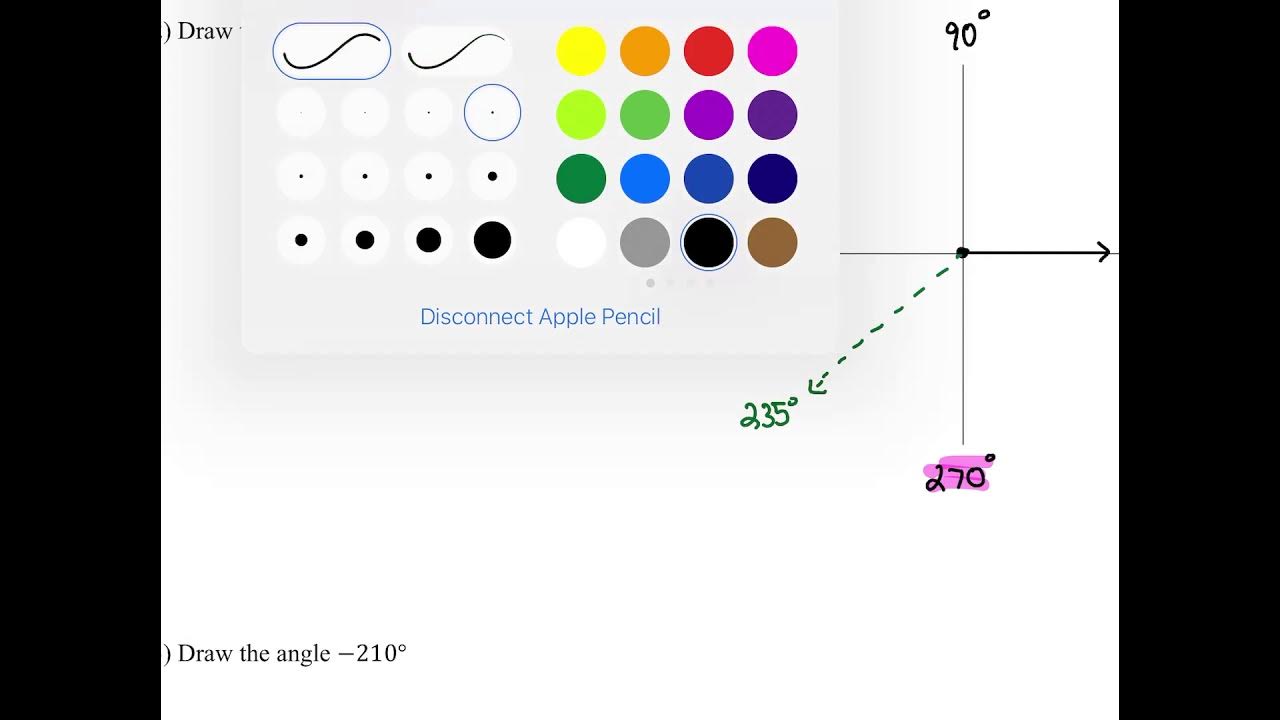 MAT 182 - Notes 7.1 - Drawing an Angle in Standard Position - YouTube