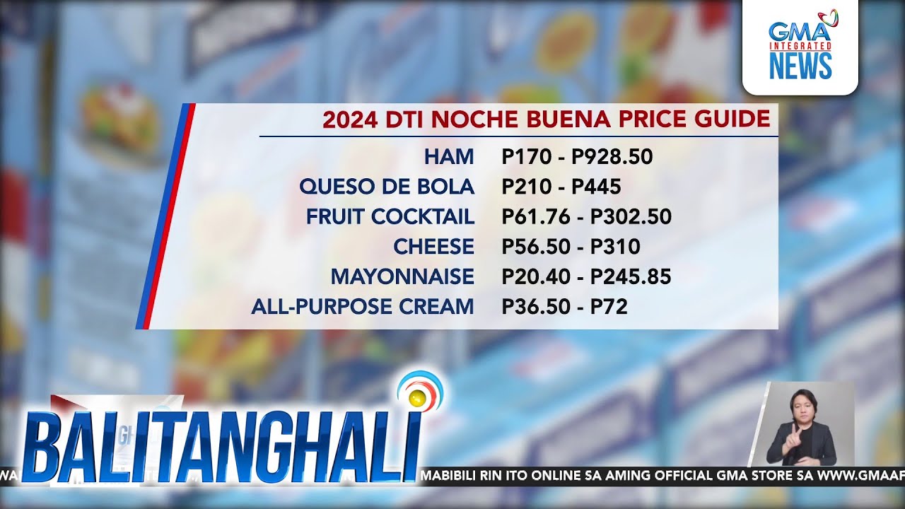 2024 DTI Noche Buena price guide | Balitanghali - YouTube