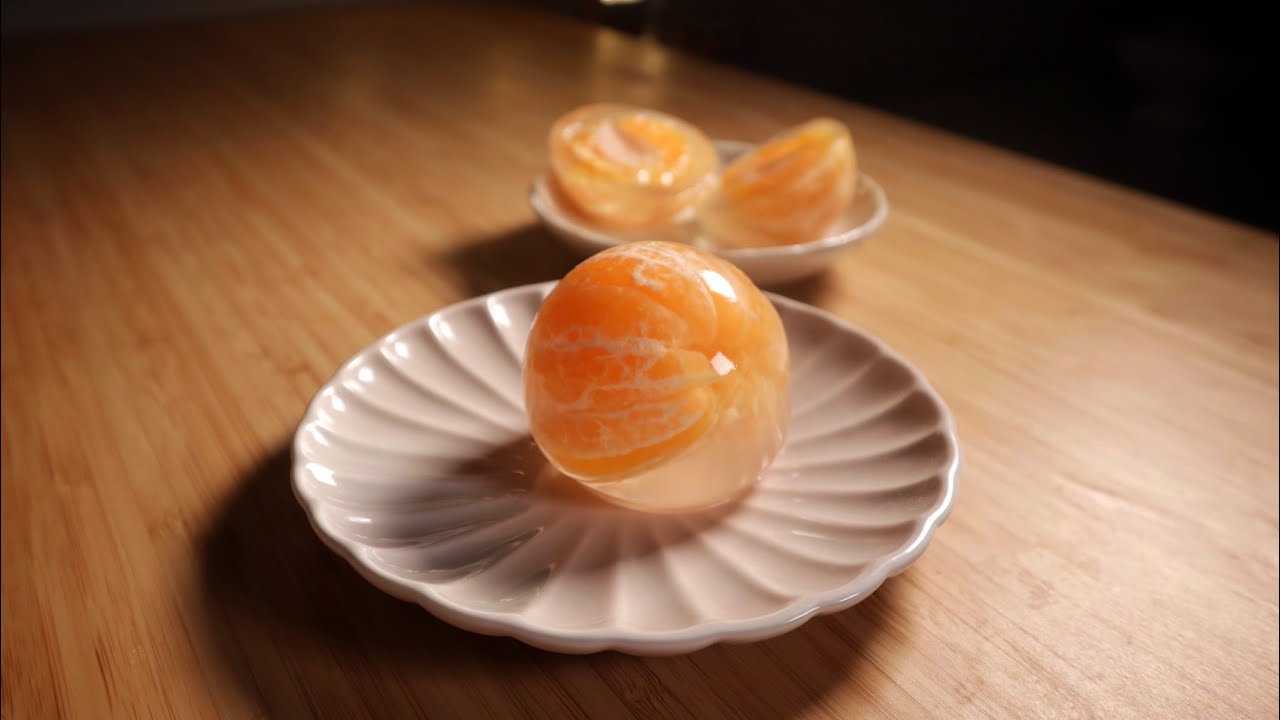 3 Bahan aje! Kuih Titisan Air Oren Mandarin (Mandarin Orange Raindrop ...