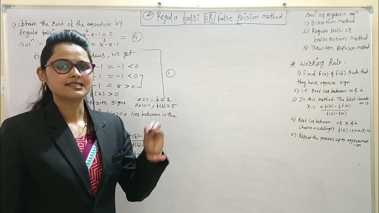 unit 4:Numerical Methods ! Lecture 2 Regula Falsi or False Poision Method #appliedmathematics# ...