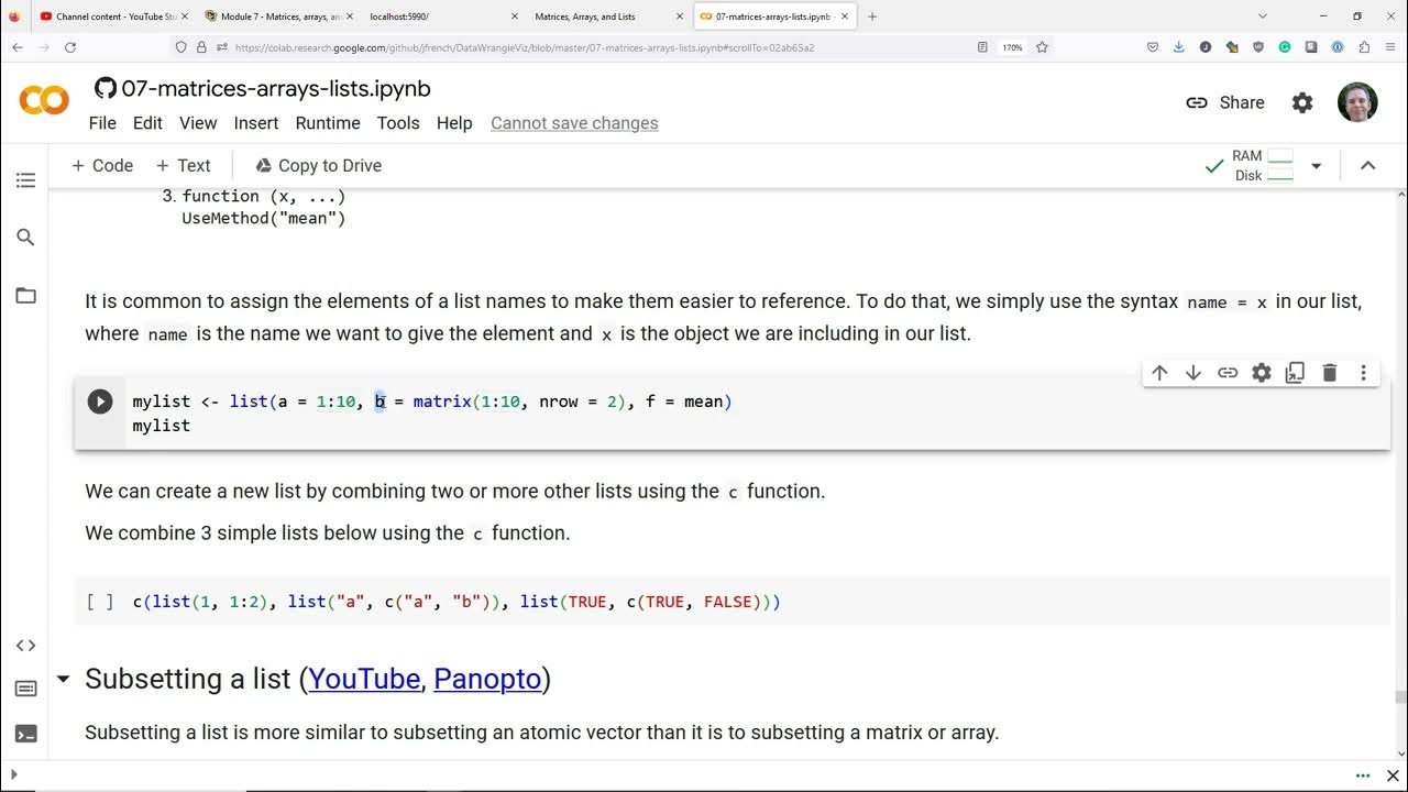 Creating a list in R - YouTube