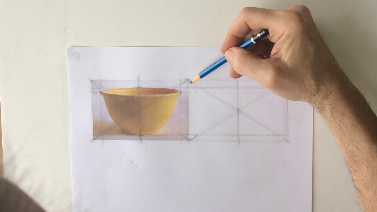 Drawing Instruction (no sound) - drawing a bowl - blocking in ...