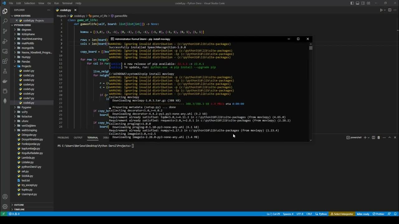 Python Dersleri - Python Projeler Part3 - YouTube