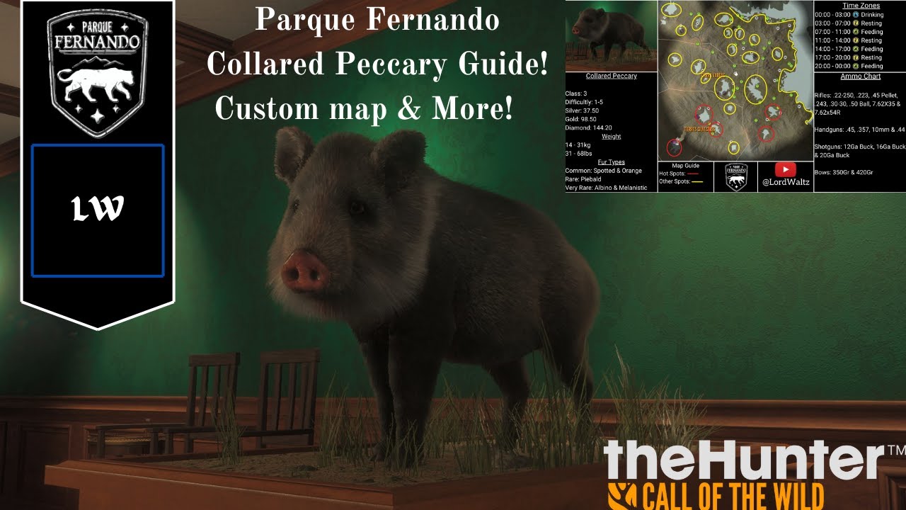 [2024/25] Collared Peccary Guide Parque Fernando - Thehunter Call of ...