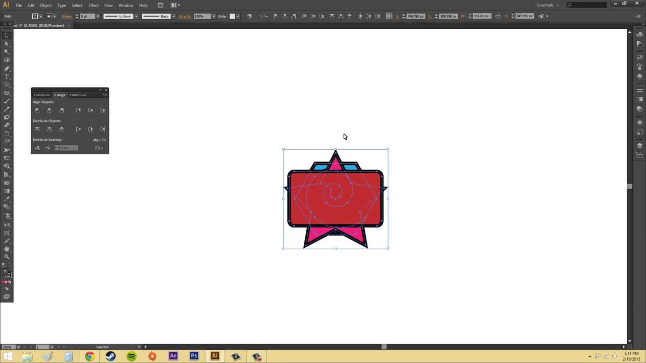 Adobe Illustrator CS6 for Beginners Tutorial 32 Align and Distribute - YouTube