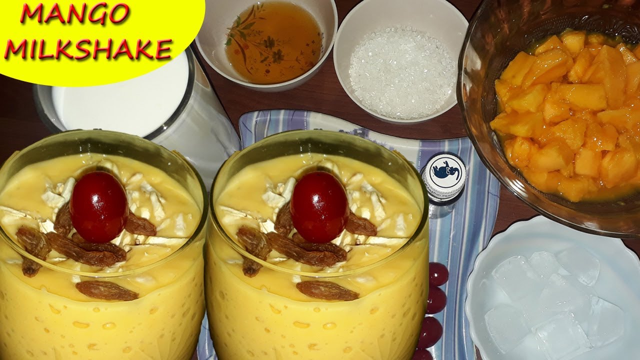 Mango Milkshake Recipe | Mango Milkshake with Fresh Mango Pulp ...