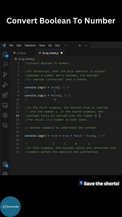 Javascript Convert Boolean To Number Javascript Coding Youtube