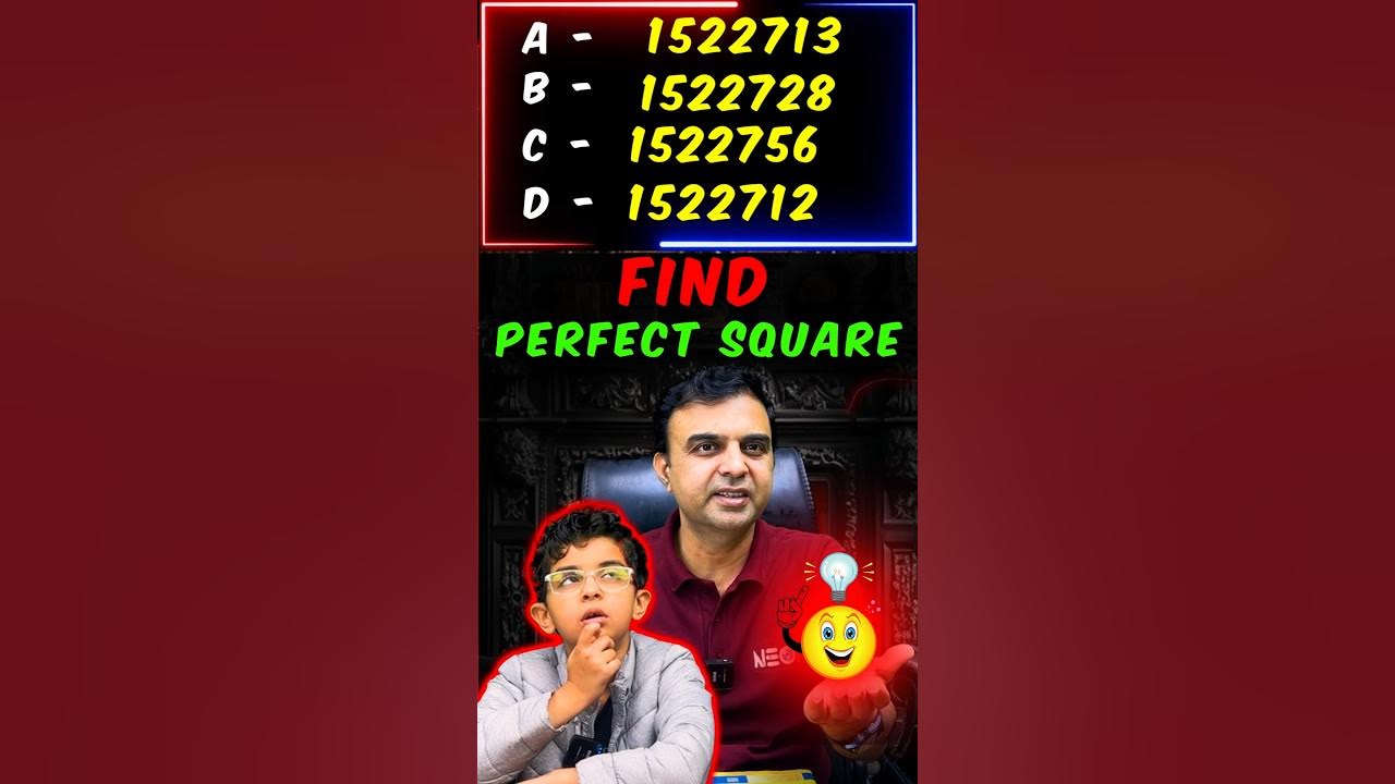 Trick to Find Perfect Square 🔥🔥🔥 #square #squaretrick #mathtricks #rajasir #mathsbook #shorts ...