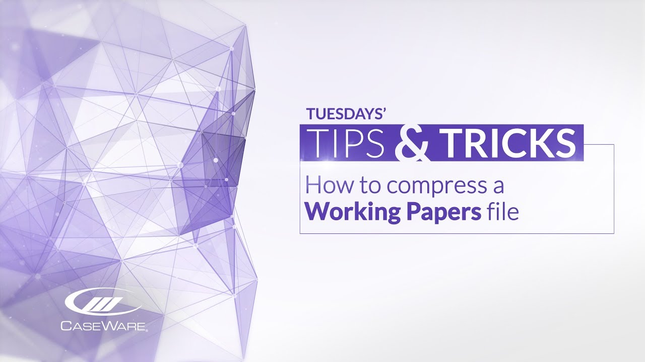 Tips & Tricks: How to compress a Working Papers file - YouTube