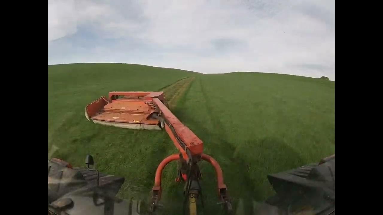 Mowing 44 acres 3rd cut 8th October 2023 at Organ Ground Farm - YouTube