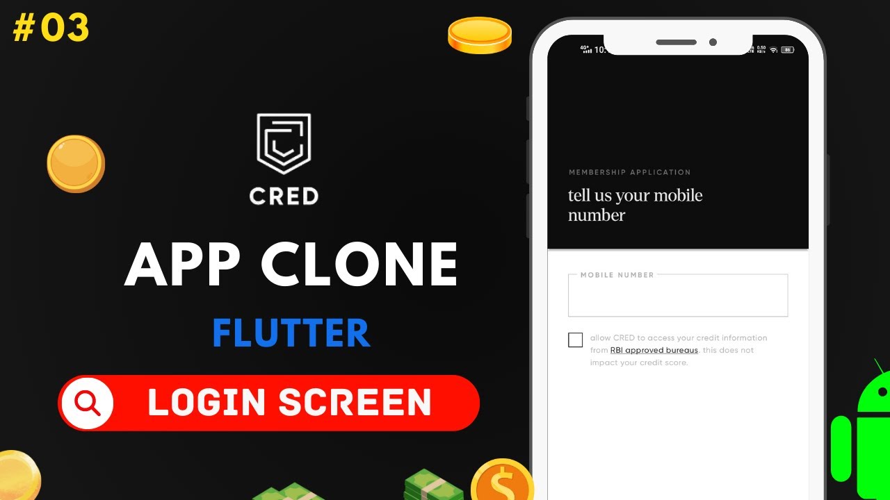 Login Screen Cred App In Flutter Cred App Clone Part 3 Flutterhero Youtube
