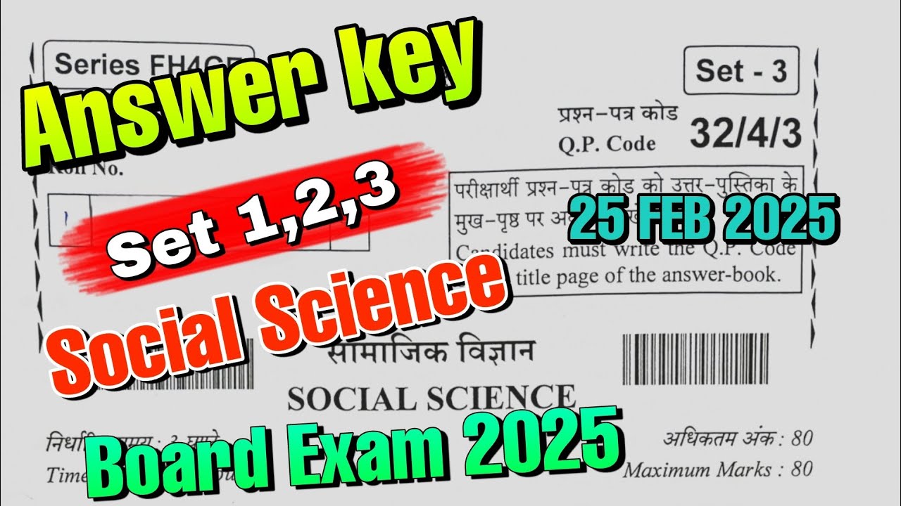Class 10 Social science set 3 Paper Solution board exam 2025 Answer Key ...