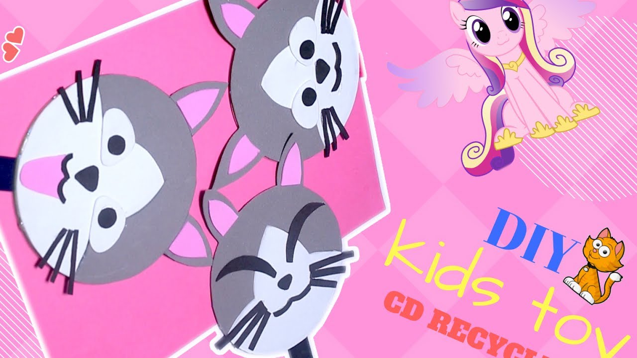 DIY creative kitty toy for kids - Recycle old CDs in just 3 minutes to ...