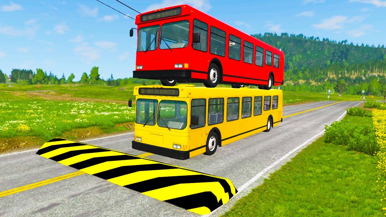 Cars vs Crazy Massive Speed Bumps 😱 BeamNG Drive - YouTube