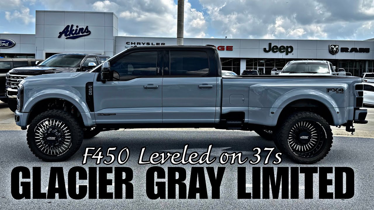GLACIER GRAY Akins Ford F450 LIMITED CUSTOM Super Duty COMPARISON-24 vs ...