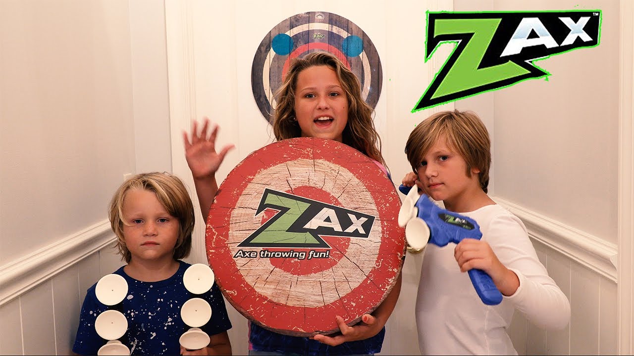 ZAX Axe Throwing Game Anna Vs Alek Vs Anthony - YouTube