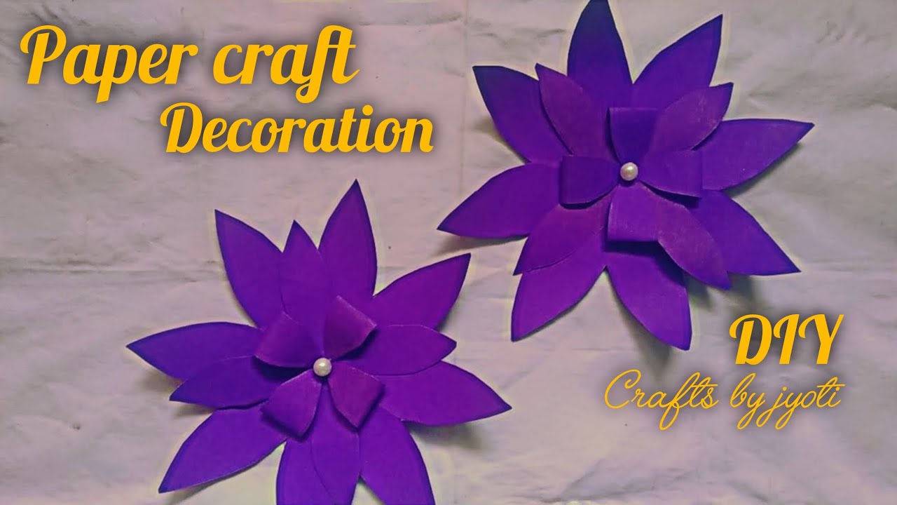 Beautiful Purple Paper Flower Craft Tutorial | Easy DIY Room Decor ...