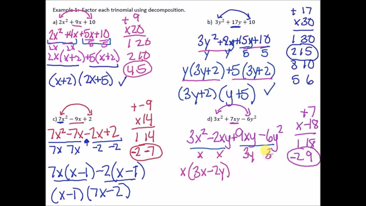 MPM2D 5 5 Factor Complex Trinomials YouTube mpm2d-5-5-factor-complex-trinomials-youtube