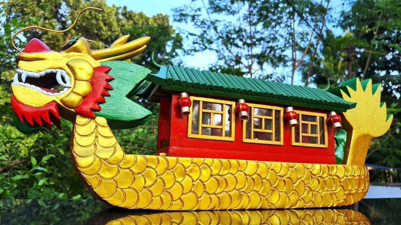 Chinese Dragon Boat Wood Craft Model Making| 中国龙舟 - YouTube